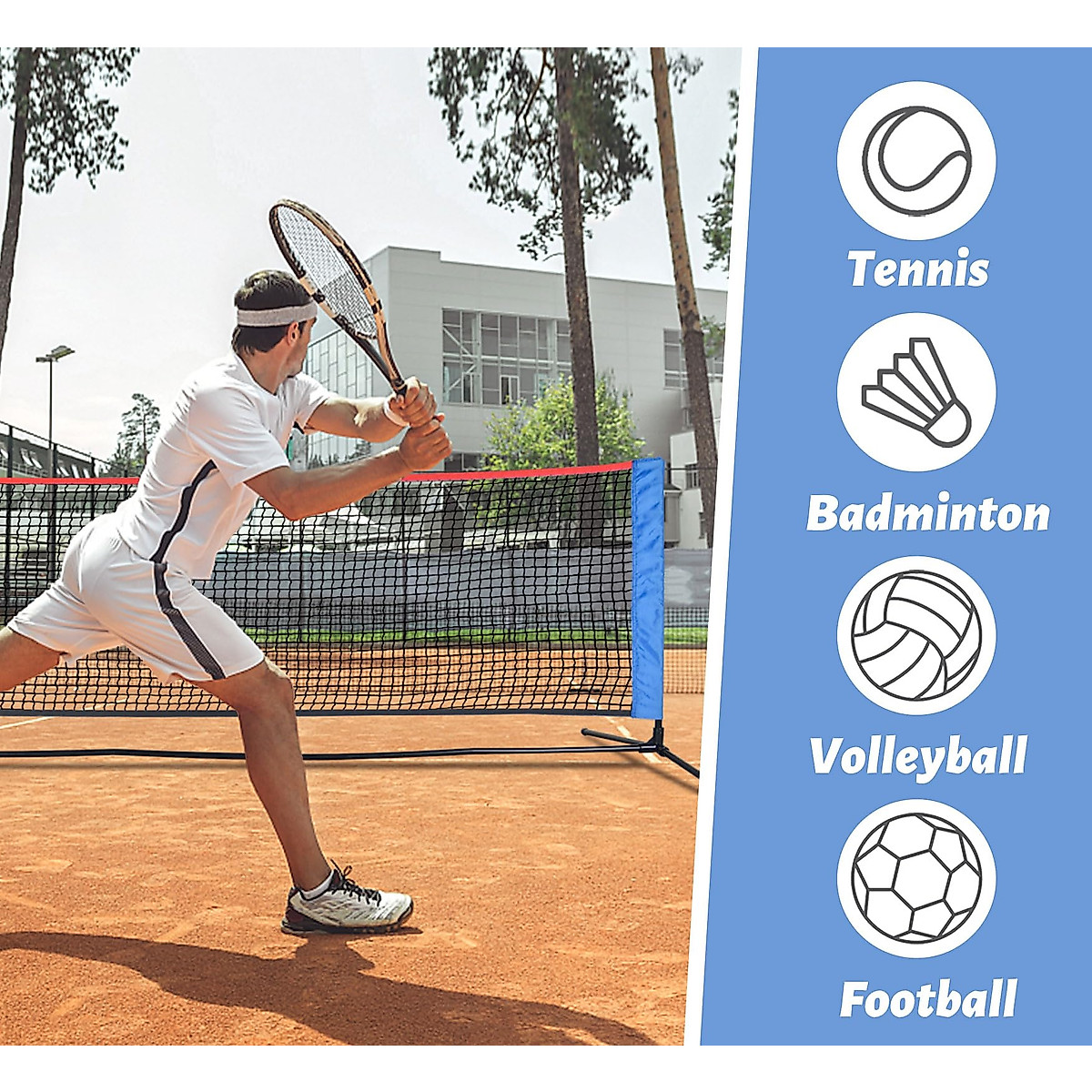 Gagalileo Pickleball Net, Portable Pickleball Net System, Adjustable Height Nylon Net with Carry Bag, 10x5.2 FT Suitable for Kids and Multiplayer Sports, Easy Setup