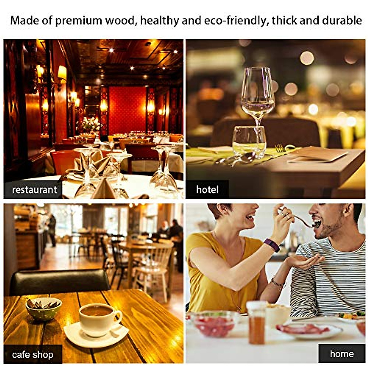 Natural Wooden Square Tray Plate, Japanese Style Rectangle Serving Holder Vintage Decorative Dish Serving Platter for Kitchen, Restaurant