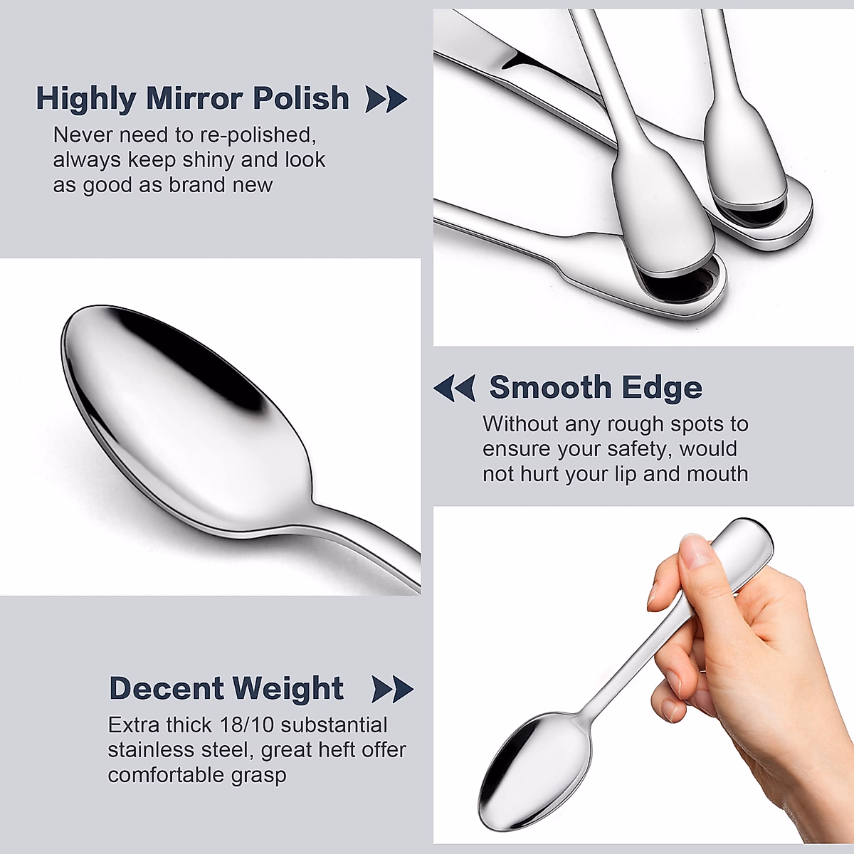 LIANYU Superior 18/10 Silverware Flatware Set for 12, 60-Piece Stainless Steel Flatware Set, Fancy Cutlery Tableware Set for Kitchen Restaurant Wedding, Mirror Polish, Dishwasher Safe