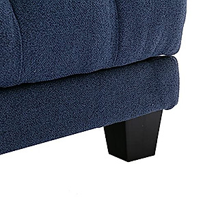 HAUSHECK, 3-in-1 Convertible Adjustable Backrest, Armrest Pocket & Pillow, Single Armchair Sleeping Chairs for Adults, Sleeper Sofa Bed for Living Room Apartment, 40.16''L x 57.09''W x 38.04''H, Navy