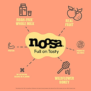 Noosa, Yoghurt Peach, 8 Ounce, Probiotic, Whole Milk Yogurt, Real Peaches, No Artificial Ingredients, Gluten Free