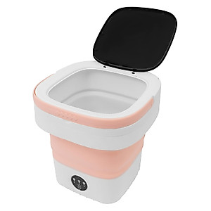 Portable Washing Machine, 12L Mini Foldable Washer with 3 Modes Deep Cleaning for Underwear Small Items Apartment Dorm RV Travel laundry (Pink, 12L)