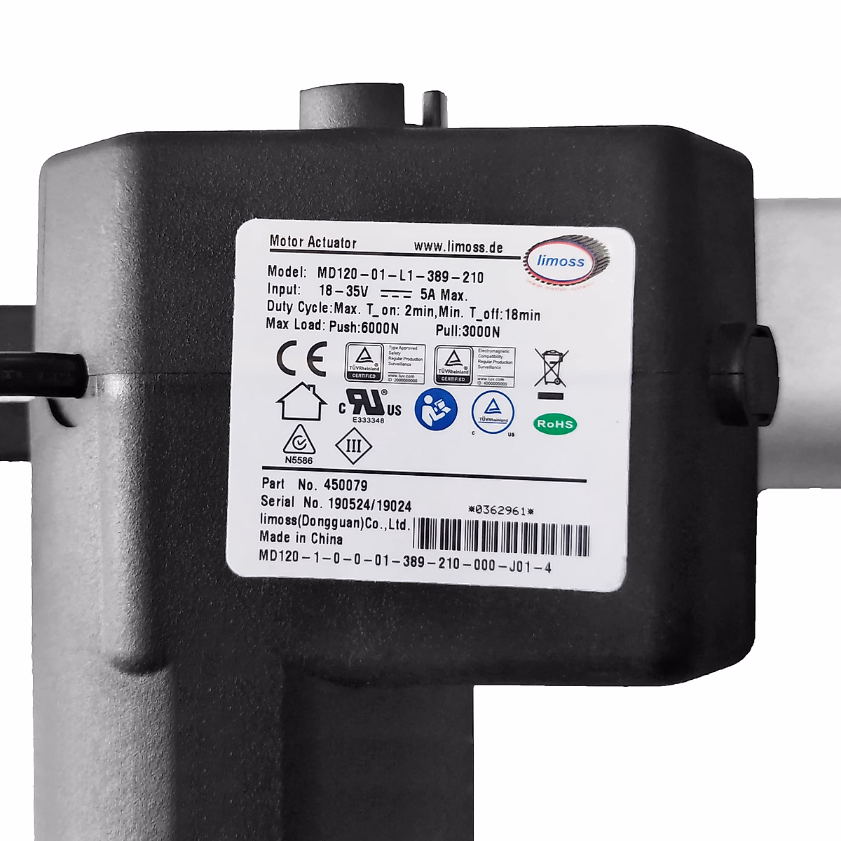 Frassie Power Recliner Lift Chair Motor Limoss 450079 Actuator Model MD120-01-L1-389-210 Replacement