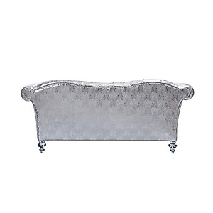 ACME Furniture Dixie Loveseat, Metallic Silver