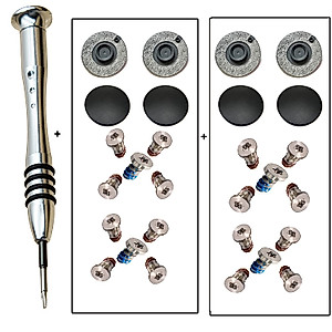 GODSHARK 2 Set (20pcs) Repair Replacement Screws Set +8 Pack Rubber Case Feet+ 1pcs 5-Point Pentalobe Screwdriver Compatible with Unibody MacBook Retina for A1425 A1502 A1398 13" 15" Bottom Case