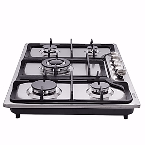 Deli-kit 30 inch Gas Cooktops Dual Fuel Sealed 5 Burners Gas Cooktop Drop-In Stainless Steel Gas Hob Gas DK257-A01 Cooktop