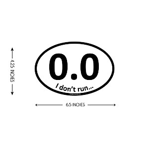 0.0 Black Marathon No Running Oval Car Magnet 4" x 6"