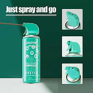 iDuster Canned Air Duster for Computer - Disposable Keyboard Cleaner Cleaning Duster for Electronics, 4PCS(10oz)