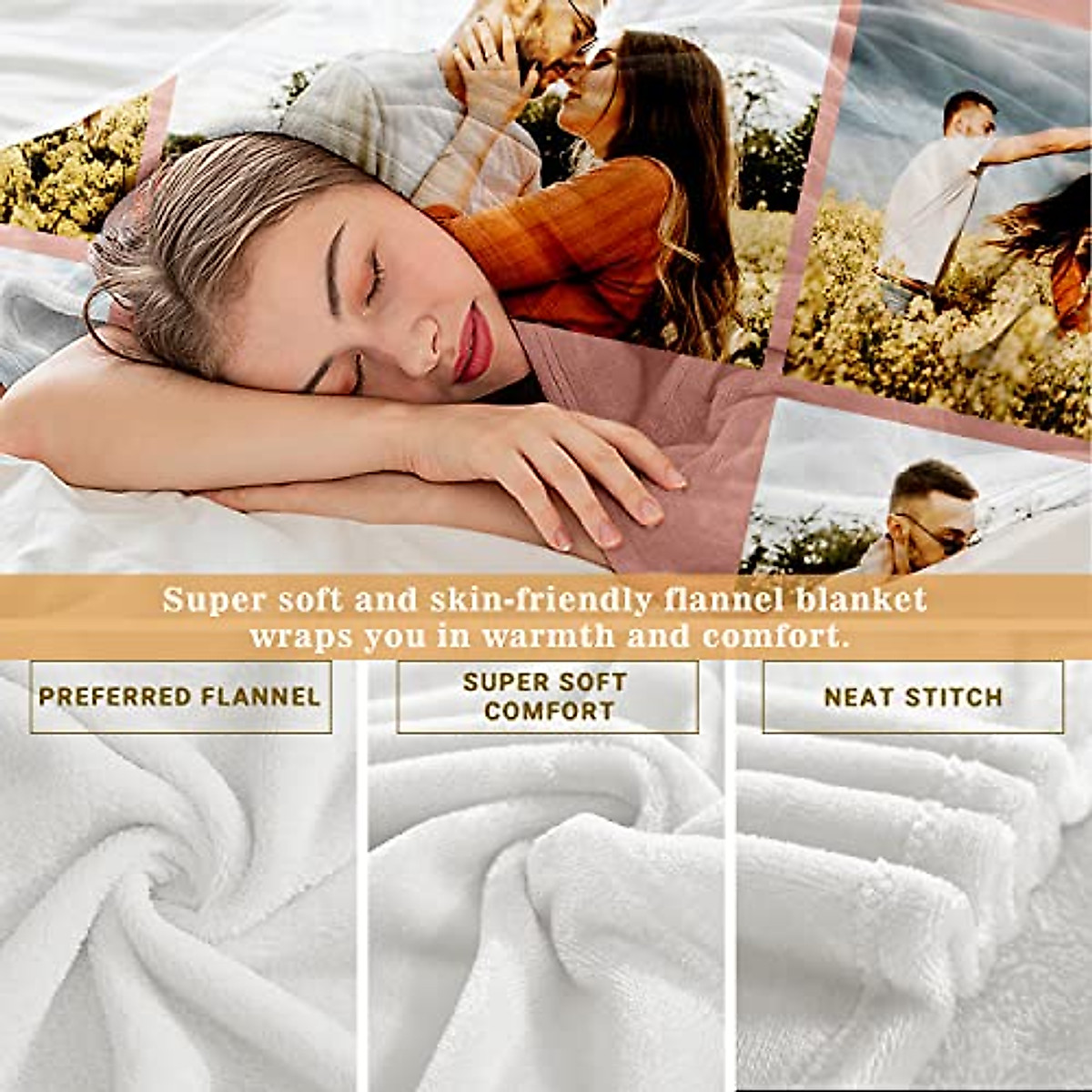 Juantao I Love You Blanket Gifts for Couples Custom Blanket with Photo Picture Personalized Christmas Birthday Anniversary Valentines Day Gifts for Boyfriend Girlfriend Wife Husband Him Her Men Women