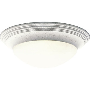 Progress Lighting P3697-30 Alabaster Glass Close-to-Ceiling, 16-5/8-Inch Diameter x 5-1/2-Inch Height, White