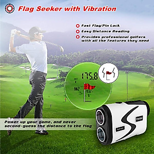 Raythor Golf Rangefinder, 6X Rechargeable Laser Range Finder 1000 Yards with Slope Adjustment, Flag Seeker with Vibration and Fast Focus System, Continuous Scan Support, Help You Choose The Right Club