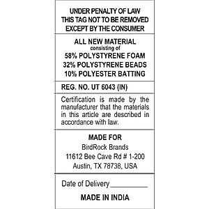 BIRDROCK HOME Outdoor Pouf Ottoman | Outdoor Patio Waterproof Foot Rest | Large Pouf for Living Room | Black