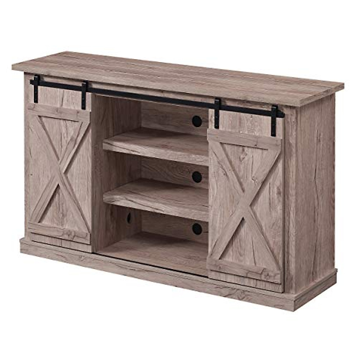 Twin Star Home Sliding Barn Door TV Stand, Ashland Pine