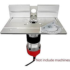 Aluminum Router Table Insert Plate W/Miter Gauge for Woodworking Benches Table Saw Multifunctional Trimmer Engraving Machine (Type-A)