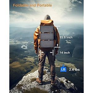 Portable Solar Panel, ActuEgo 30W Solar Panels Portable IP65 Portable Solar Charger for Cell Phone IP65 Waterproof Solar Panel Kit 18V DC/USB/USB-C for Power Station/Camping/Hiking/Outdoor Avtivities