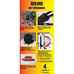 SOLO 425 4-Gallon Piston Backpack Sprayer, Wide Pressure Range up to 90 psi