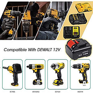 【Upgrade | 7.0AH】 TenHutt 12V Replacement Battery for Dewalt 12V MAX Cordless Power Tool DCB120 DCB123 DCB124 DCB127 Lithium-ion Battery