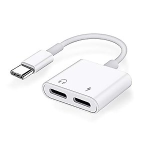 USB C Splitter, Dual USB C Audio and Charger Adapter Compatible with ipad Pro/Air 4,Samsung Galaxy Phone S21/S20/FE 5G/+/Ultra/Note 20/10+Plus,Google Pixel 4/3/2 XL
