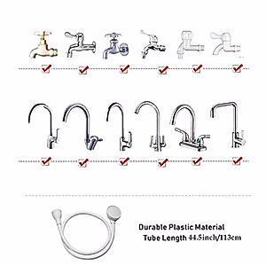 44.5in long Portable Sink Hose Faucet Sprayer,Shampoo Sprayer Handheld Hose Faucet Shower Head Spray Hose for Bathing Baby,Pets Shower, Washing Hair,Rinsing Vegetables