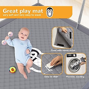 Baby Playpen for Babies and Toddlers, 71 x 59 inch Baby Play Yards, Kids Play Pen for Indoor & Outdoor, Large Baby Playpen, Toddler Play Yard with Carrying Bag, Anti-Slip Base, Li'l Pengyu