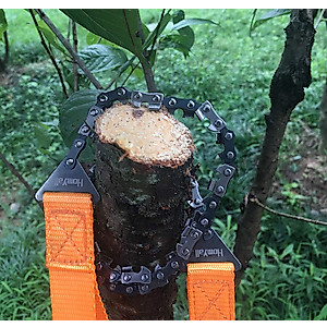 Homyall 24" Pocket Chainsaw 3x Faster With CUTTING BLADE ON EVERY LINK-Best Pocket Saw for Wood Cutting Outdoor Hiking Camping Survival Gear Garden Work With Pouch- Bonus Front Snap Carrying Case