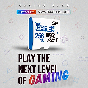 Silicon Power 256GB SDXC Micro SD Card Gaming Memory Card with Adapter Compatible with Nintendo-Switch
