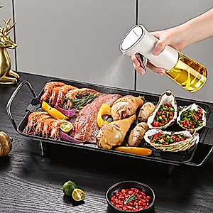 Oil Sprayer for Cooking, 240ml Glass Olive Oil Sprayer Mister, Olive Oil Spray Bottle, Kitchen Gadgets Accessories for Air Fryer, Canola Oil Spritzer, Widely Used for Salad Making, Baking, Frying, BBQ