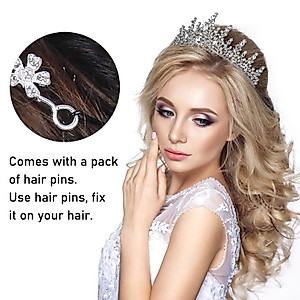 COCIDE Silver Tiara and Crown for Women Crystal Queen Crowns Rhinestone Princess Tiaras for Girl Bride Wedding Hair Accessories for Bridal Birthday Party Prom Halloween Cos-play Costume Christmas