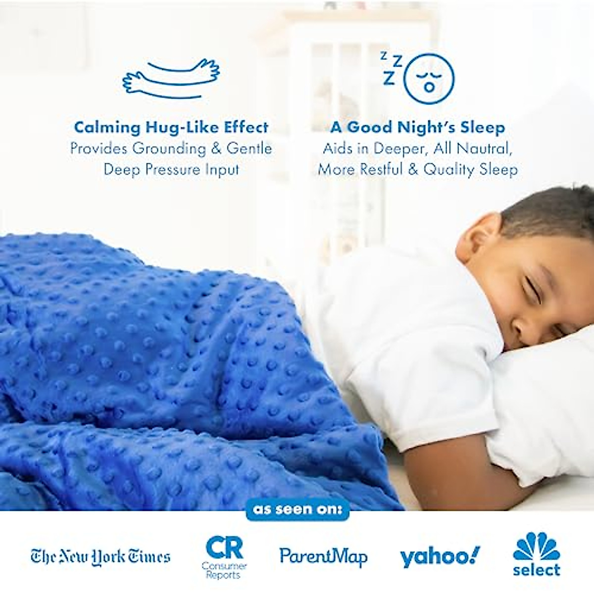 Harkla Kids Weighted Blanket - 15lb Bamboo Cooling Weighted Blanket for Kids - Washable Minky Cover and Glass Beads Filled Weighted Inner - Designed for Sensory Seekers Weighing 90lb to 150lb