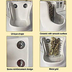 kathson Rabbit Hay Feeders Ceramic Food Bowl Rack Bunny Water Bottles Dispenser Small Animal Chew Twist for Rabbit Guinea Pig Chinchillas Hamsters