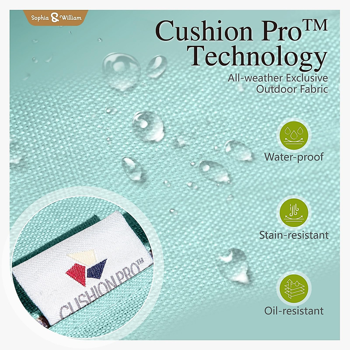 Sophia & William Patio Furniture Set with Fire Pit Table, 10 Piece Half Moon Outdoor Wicker Sectional Sofa Set, Rattan Conversation Set with 56-Inch Fire Pit Table for Backyard, Deck, Pool(Aqua Blue)