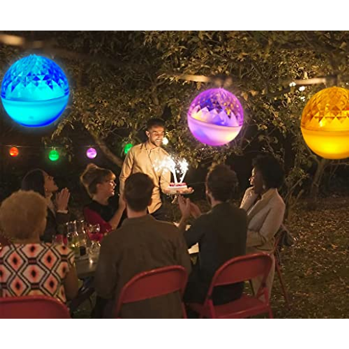 Floating Pool Lights, Solar Pool Lights That Float, Light up Led Pool Balls lights with 3 Modes of Changing Colors, Hangable Pool Glow Balls for Swimming Pool, Pond, Waterproof Pool Accessories-2pcs