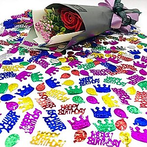 Happy Birthday Confetti-Foil Sprinkles Multicolor Birthday Sequins,Birthday Metallic for Birthday Party Supplies(Birthday)