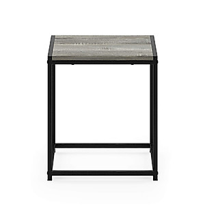 FURINNO Camnus Modern Living End Table, French Oak Grey, 15.75 in x 15.75 in x 17.83 in