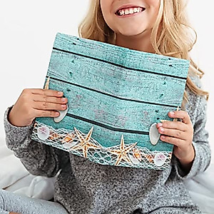 DIYFLASH Scenery Print Book Sleeve for Book Lovers Cute School Supplies for Kids Stretchable Jumbo Jacket Fits Most Hardcover Textbooks Up to 9 x 11 Gifts for Students Back to School Set of 4