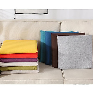 XRuixiEr 2pcs Chair Cushion,Square Seat Pad Stool Cushion Soft Cushion Memory Foam Chair Pad with Removable Zippered Cover for Dining Garden Kitchen-Yellow 40x40cm(15.7x15.7in)