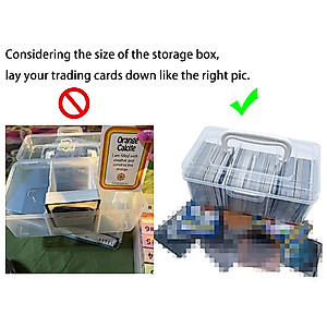 catin Trading Card Storage Box, Plastic Card Case Holder for 400+ Standard Trading Cards, 2 Pack