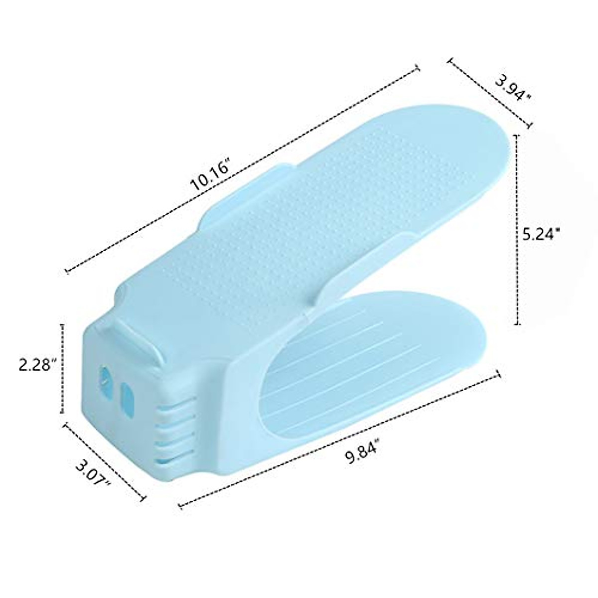 KQGO Shoe Slots Space Saver, Stackable Shoe Slot Organizer Space Saver, Easy Shoe Organizer, Shoe Storage, Blue Pack of 10