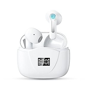 Wireless Earbuds, Bluetooth 5.3 Headphones With Noise Cancelling Mic and Clear Call, Bluetooth Earbuds Touch Control Stereo Bass, LED Display, IPX7 Waterproof Running Earphones for Sports/Travel