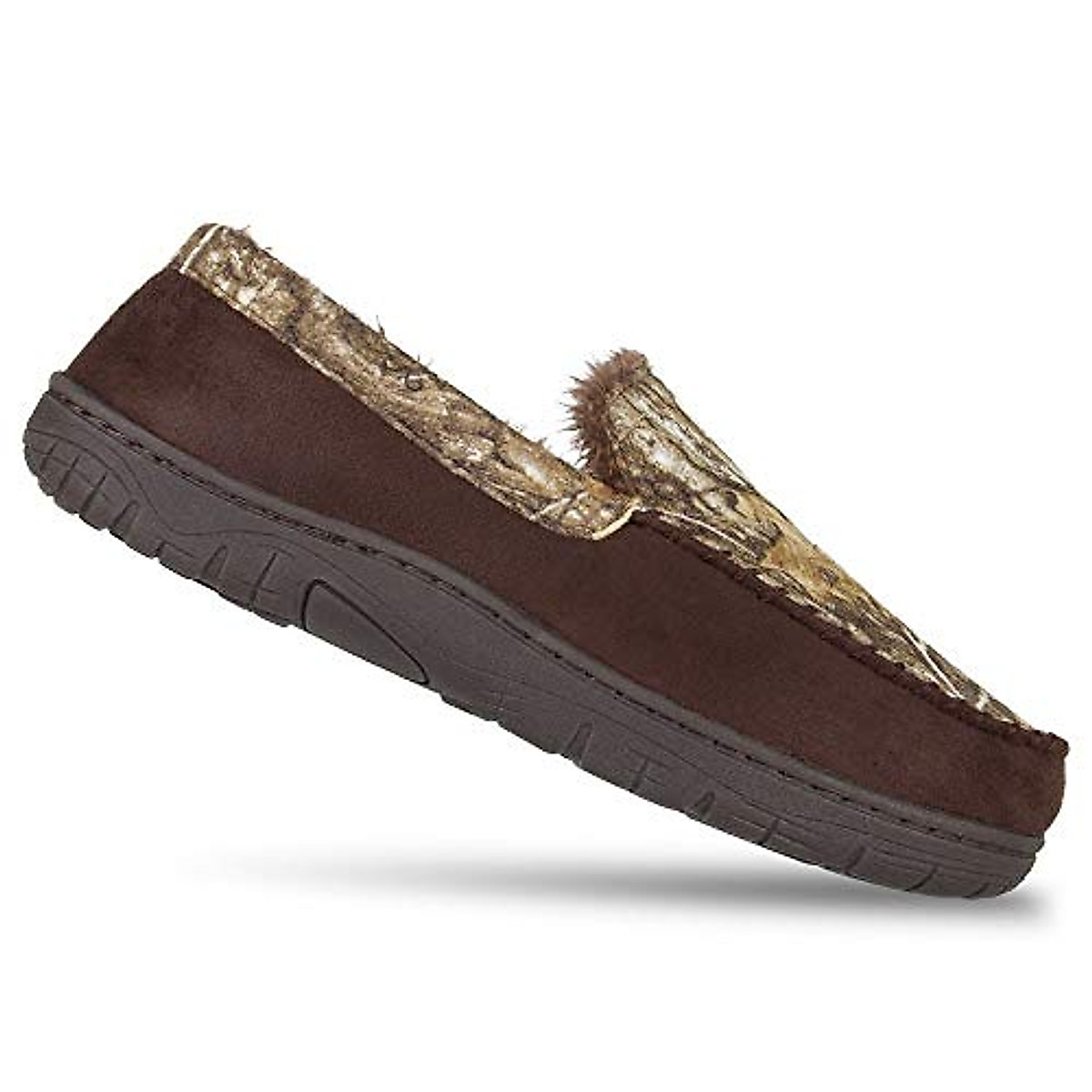 Realtree Men's Memory Foam Camo Moccasin House Slipper Indoor/Outdoor, Camo, Large