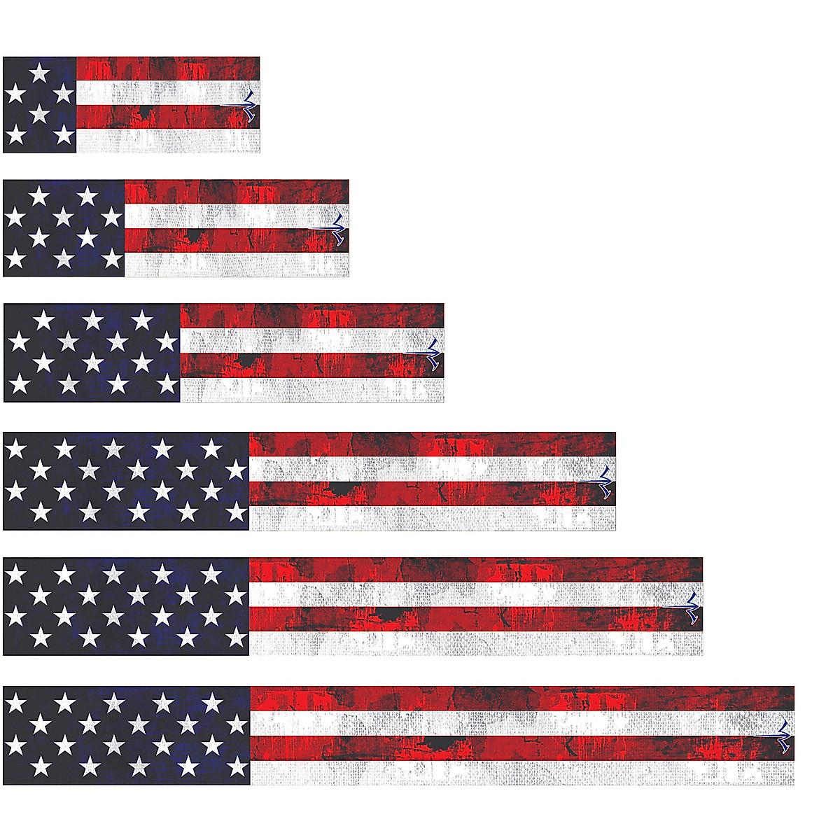 White Water Archery Non-Laminated Vintage American Flag USA Flag Arrow Wraps 15 pk Choose Length Width (3.75)