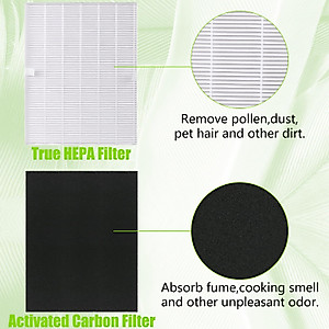 Aunifun True HEPA Replacement Filter with 4 Activated Carbon Pre Replacement Filters A 115115 Size 21 for Winix PlasmaWave 5300 6300 5300-2 6300-2 P300 C535