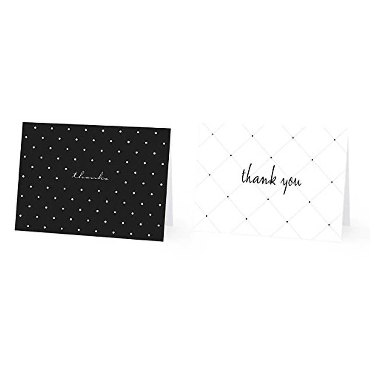Luxye Chic Modern Thank You Cards, 36 Polka Dot and Stripe Thank You Notes, 6 Assortment of Blank Inside with White Envelopes (Multicolor) (4" x 6" Polka Dot Stripe V2)