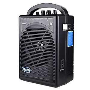 Hisonic HS122BT-HL Portable and Rechargeable PA System with Dual UHF Wireless Microphones & Bluetooth Connection