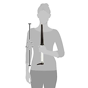 HOT TOOLS Professional Nano Ceramic Extra Long Tapered Curling Iron for Shiny Curls, 3/4 to 1 1/4 Inches