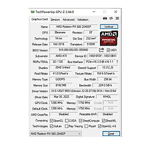 XUANMO AMD Radeon RX580 2048SP 8g Gpu Video Gaming Amd graphics card GDDR5 256-Bit Pc Gaming Video Card AMD 2XDP HDMI PCI Express 3.0 with Freeze Fan Stop for Desktop Computer Gaming Gpu