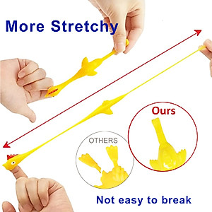TIBDALA Slingshot Chicken Rubber Chicken Flick Chicken Flying Chicken Flingers Chicken Stretchy Toys, Funny Christmas Stuffers Easter Chicks Party Activity Novelty Gifts for Kids