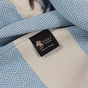 Hiera Home Turkish Hand Towels Set of 4 | 100% Cotton Decorative Towels for Bathroom, Kitchen, Gym, Yoga, SPA | Soft, Absorbent and Quick Dry Farmhouse Towels for Hands, Hair and Face | 19x39 inches