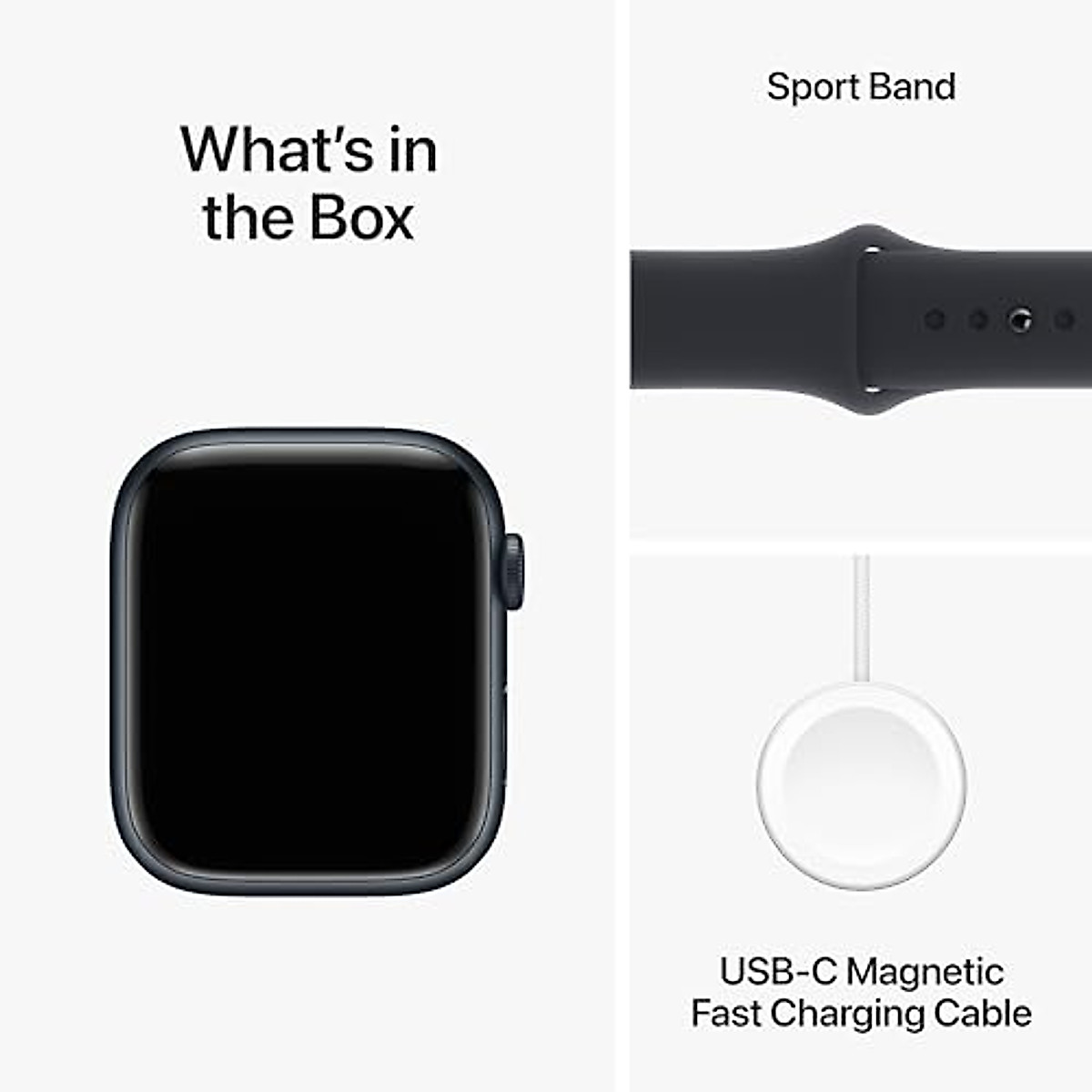 Apple Watch Series 9 [GPS 45mm] Smartwatch with Midnight Aluminum Case with Midnight Sport Band S/M. Fitness Tracker, Blood Oxygen & ECG Apps, Always-On Retina Display
