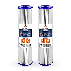 Aquaboon 1 Micron 20" x 4.5" Pleated Sediment Water Filter Replacement Cartridge | Whole House Sediment Filtration | Compatible with ECP5-BB, AP810-2, HDC3001, CP5-BB, SPC-45-1005, ECP1-20BB, 2-Pack